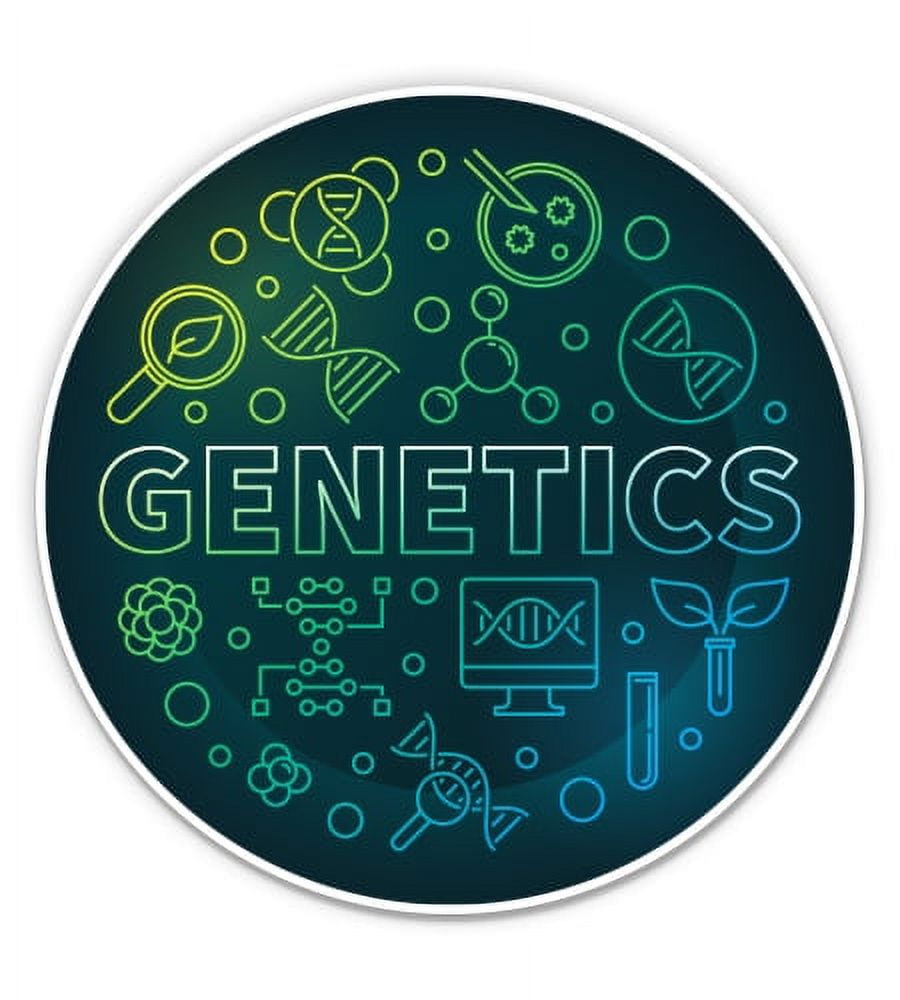 Genetics Biology DNA Science - 8" Vinyl Sticker - For Car Laptop I-Pad ...