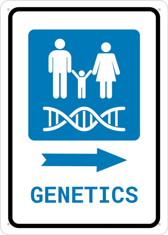 Genetics Right Arrow Sign Metal 12X8 Inch Rust Free Aluminum, Uv ...