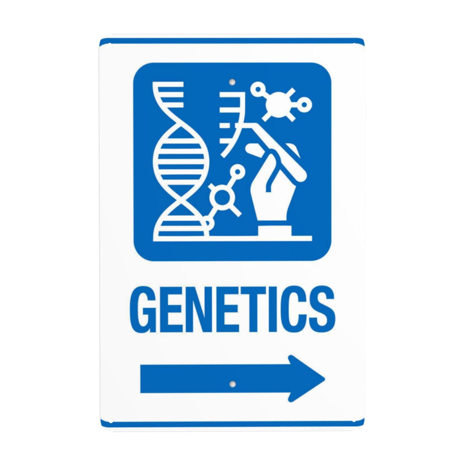Genetics With Right Arrow Hospital Sign Metal Tin Sign Wall Decor ...
