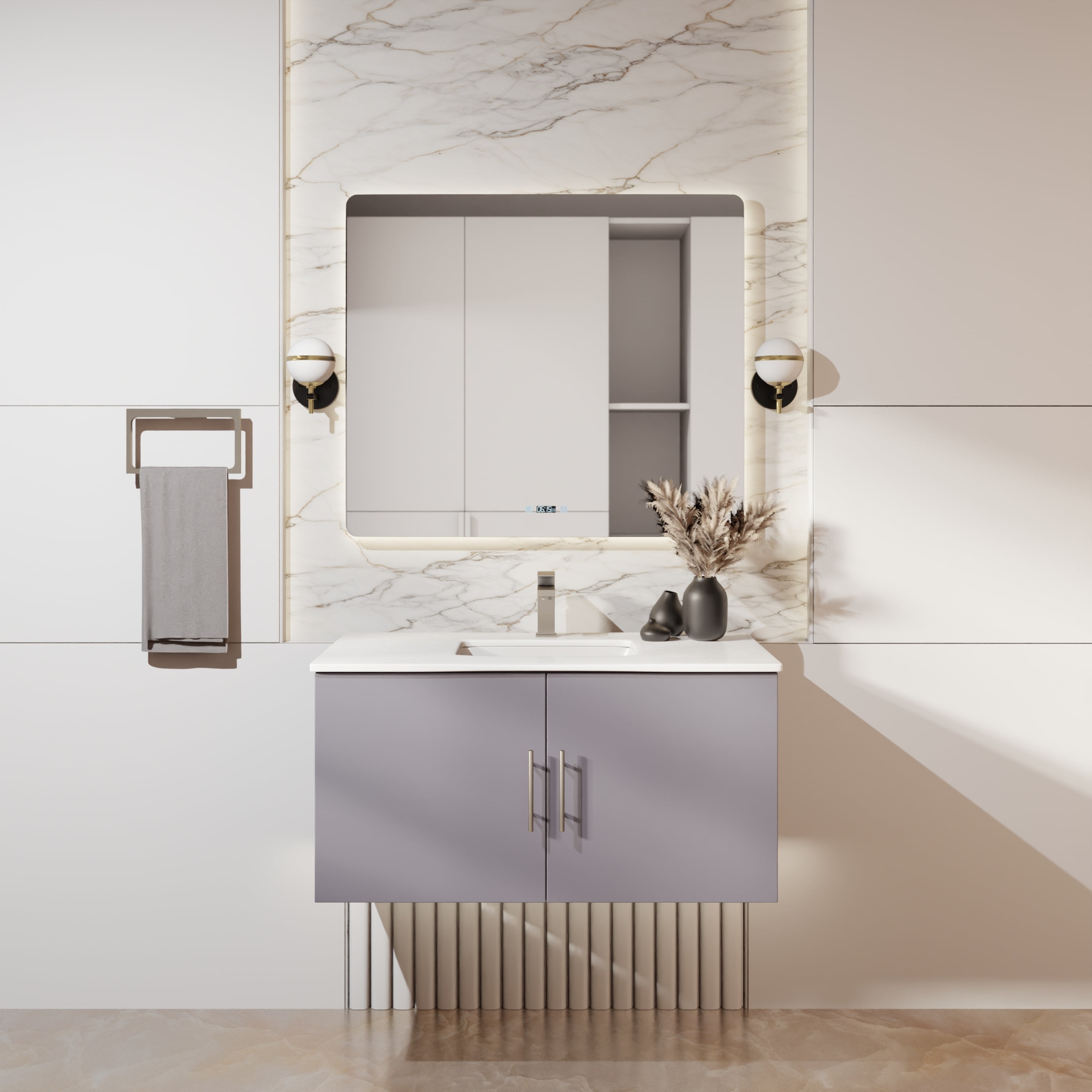 Geneva 36 in. W Dark Grey Bath Vanity and Cultured Marble Top - Walmart.com