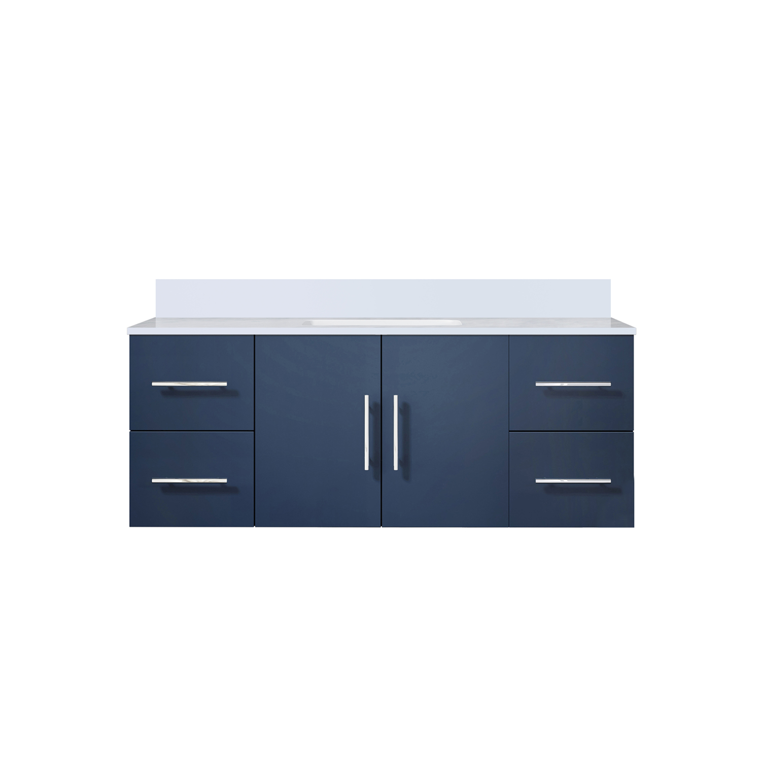 Geneva 48 in. W Navy Blue Bath Vanity and White Quartz Top - Walmart.com