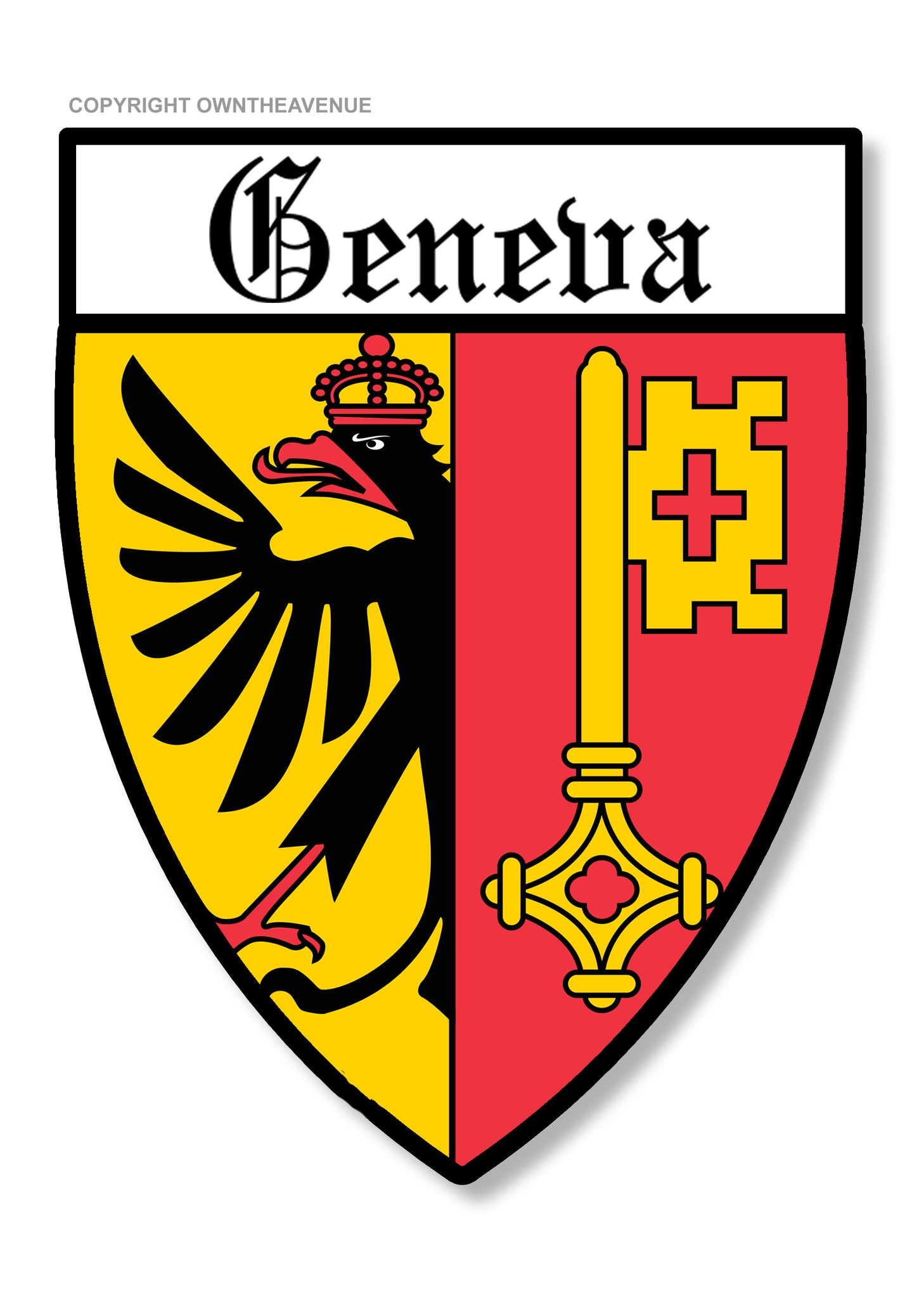 Geneva Coat of Arms Souvenir Switzerland Vinyl Sticker Decal 3.5 ...