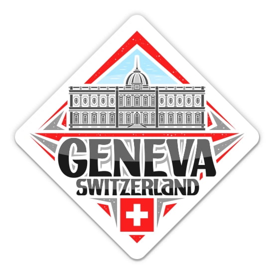 Geneva Switzerland - 5" Vinyl Sticker - For Car Laptop I-Pad ...