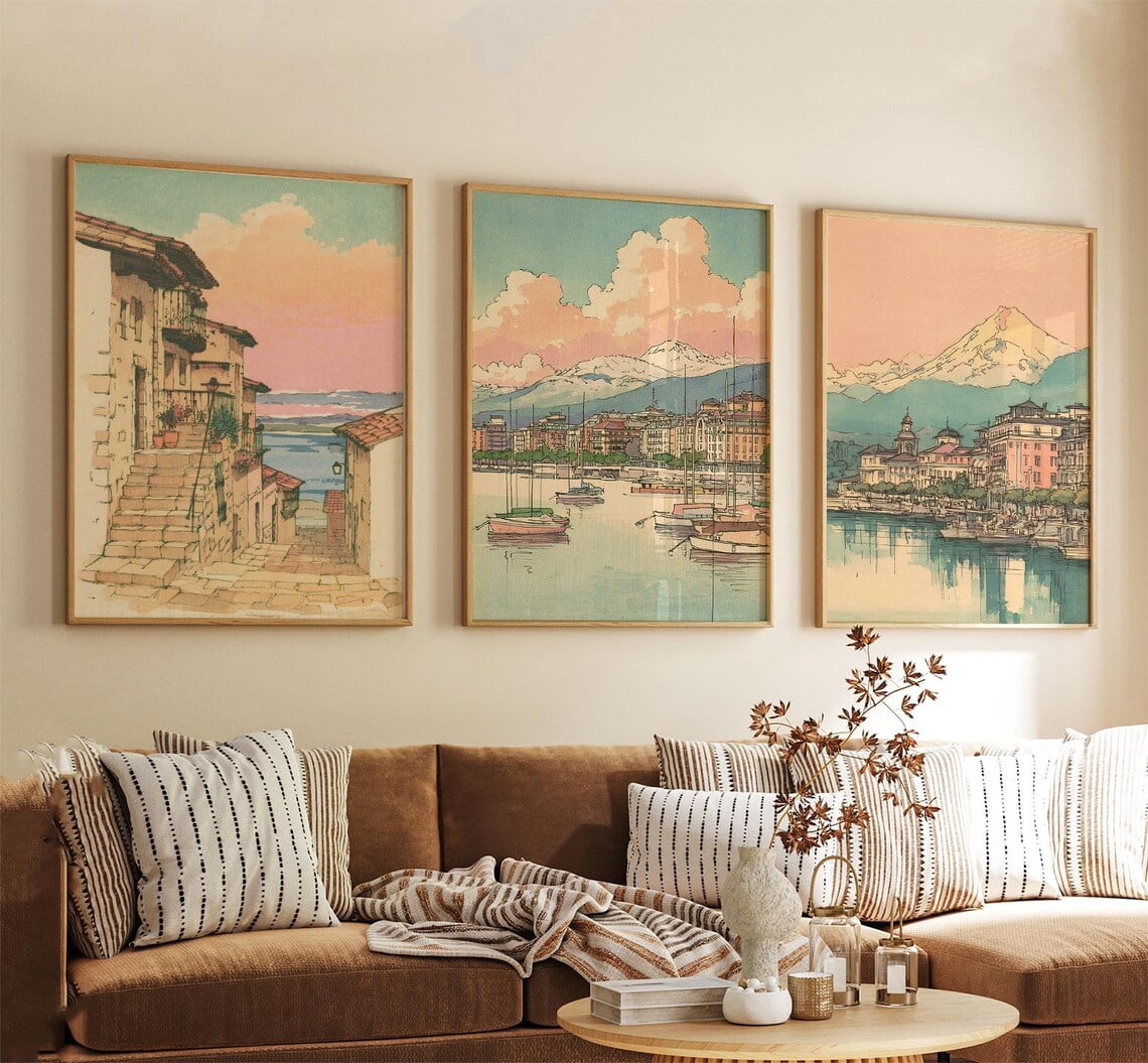 Geneva Switzerland Lake City Wall Art Set 3 - Walmart.com