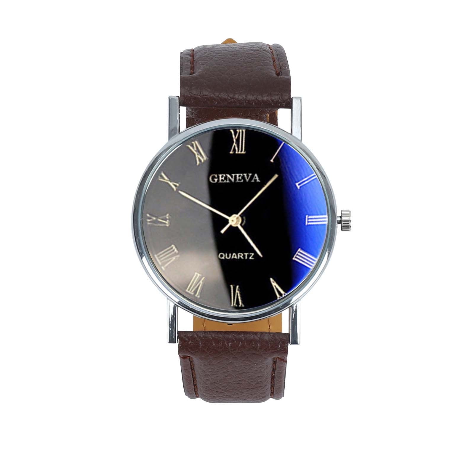 Genevas Watch Men's Roman Digital Men Watch 110 Belt Men's Durable ...