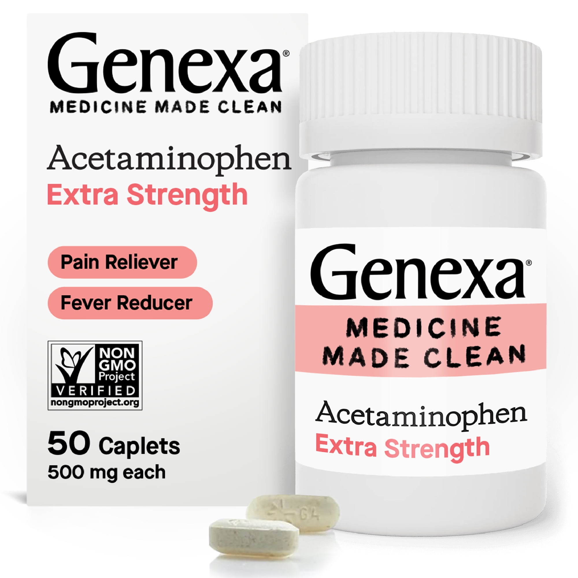 Genexa Acetaminophen Extra Strength Pain Relief, Zero Artificial ...