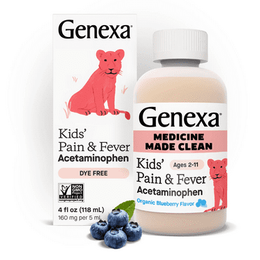 Genexa Kids’ Clean Pain & Fever Acetaminophen Chewables, Dye Free ...
