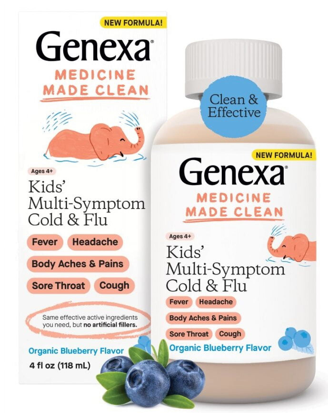 Genexa Kids' Multi-Symptom Cold & Flu Children's Liquid Cough & Chest ...