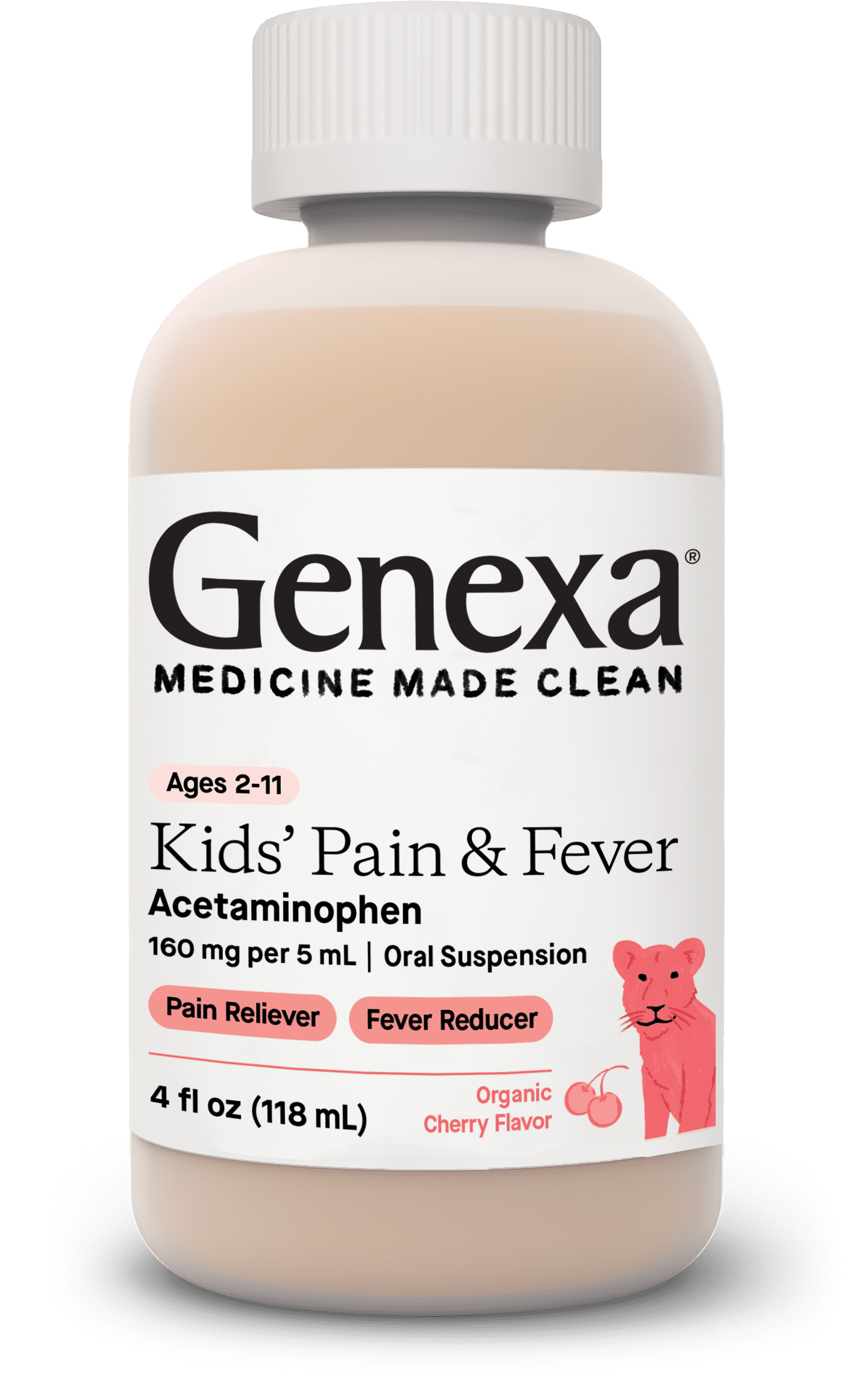 Genexa Pain and Fever Medicine for Children, Cherry Flavor, 4.7 oz HSA ...