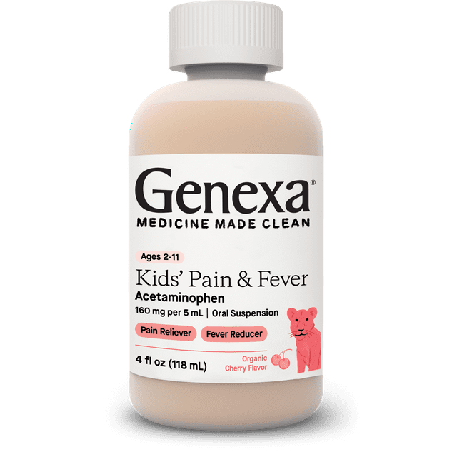 Genexa Pain and Fever Medicine for Children, Cherry Flavor, 4.7 oz HSA ...