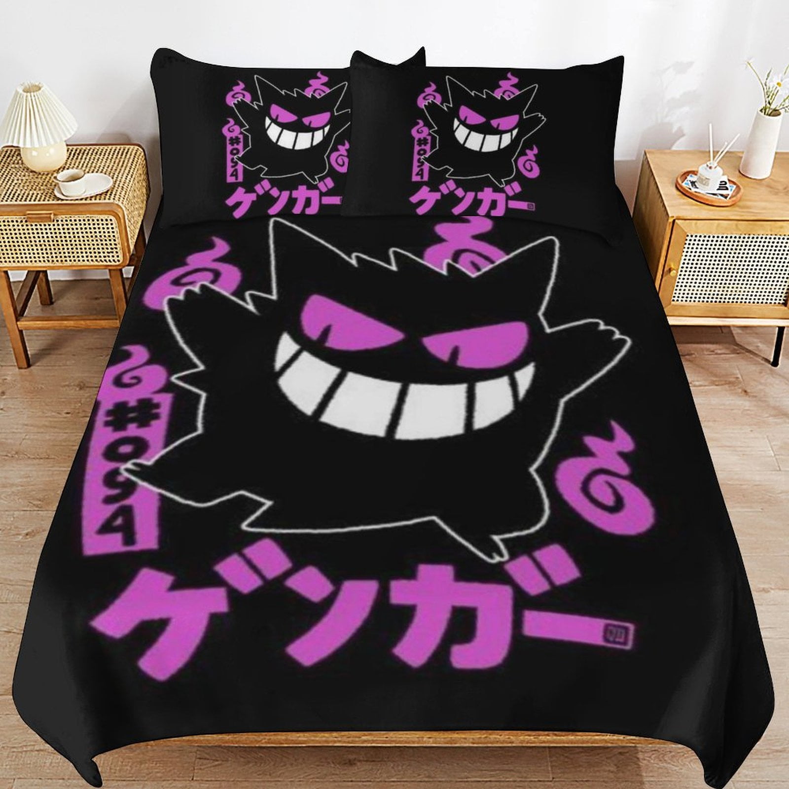 Gengar 3-Piece Bedding Set, 1 Comforter Cover + 2 Pillow Covers, Soft ...