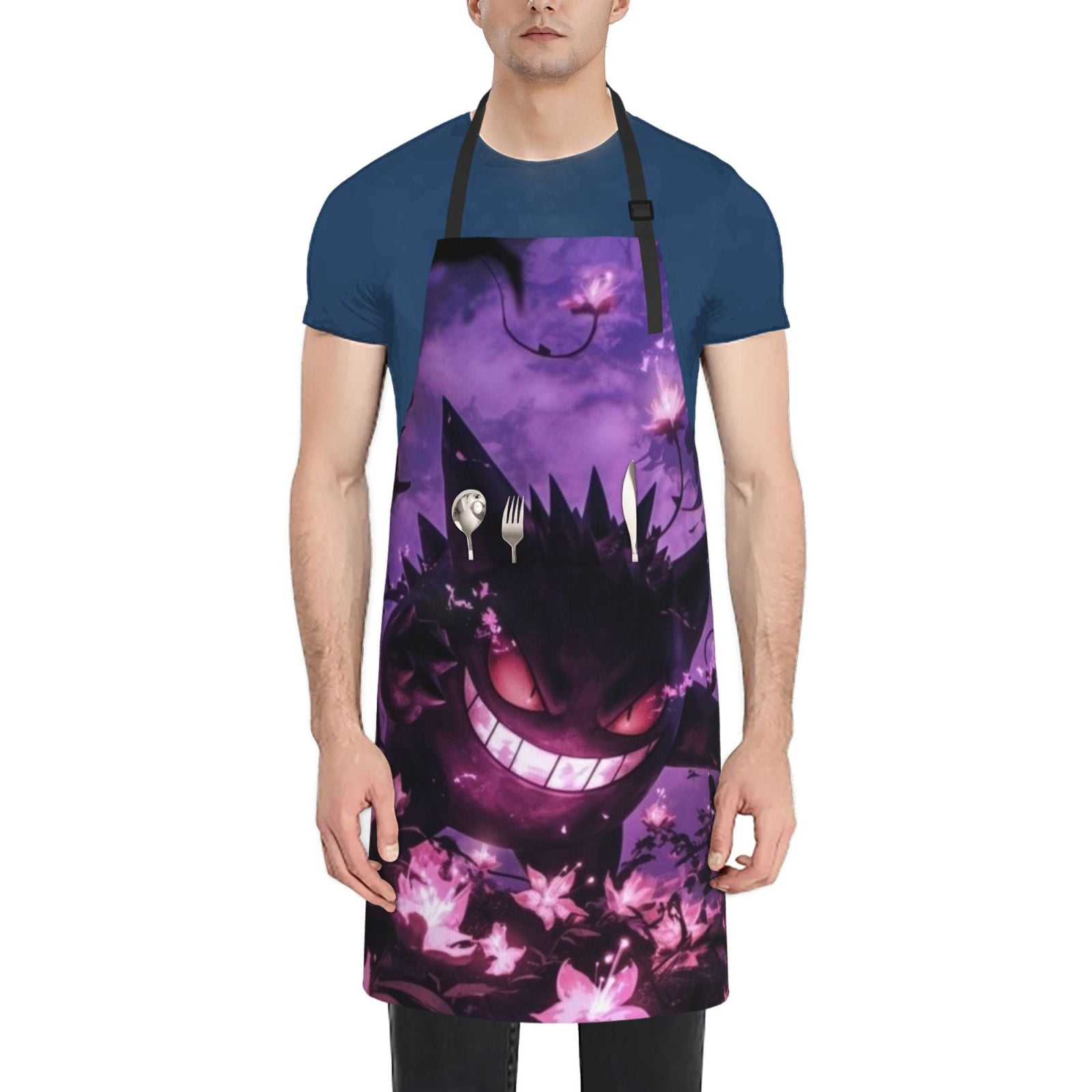 Gengar Apron with Pockets Apron Aprons for Women Men Watercolor Aprons ...