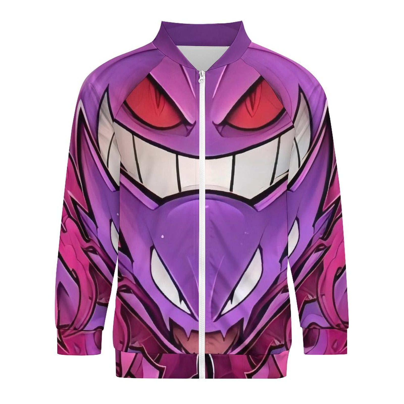 Gengar Cartoon crew neck zip-up sweatshirt for teens and men 3XL ...