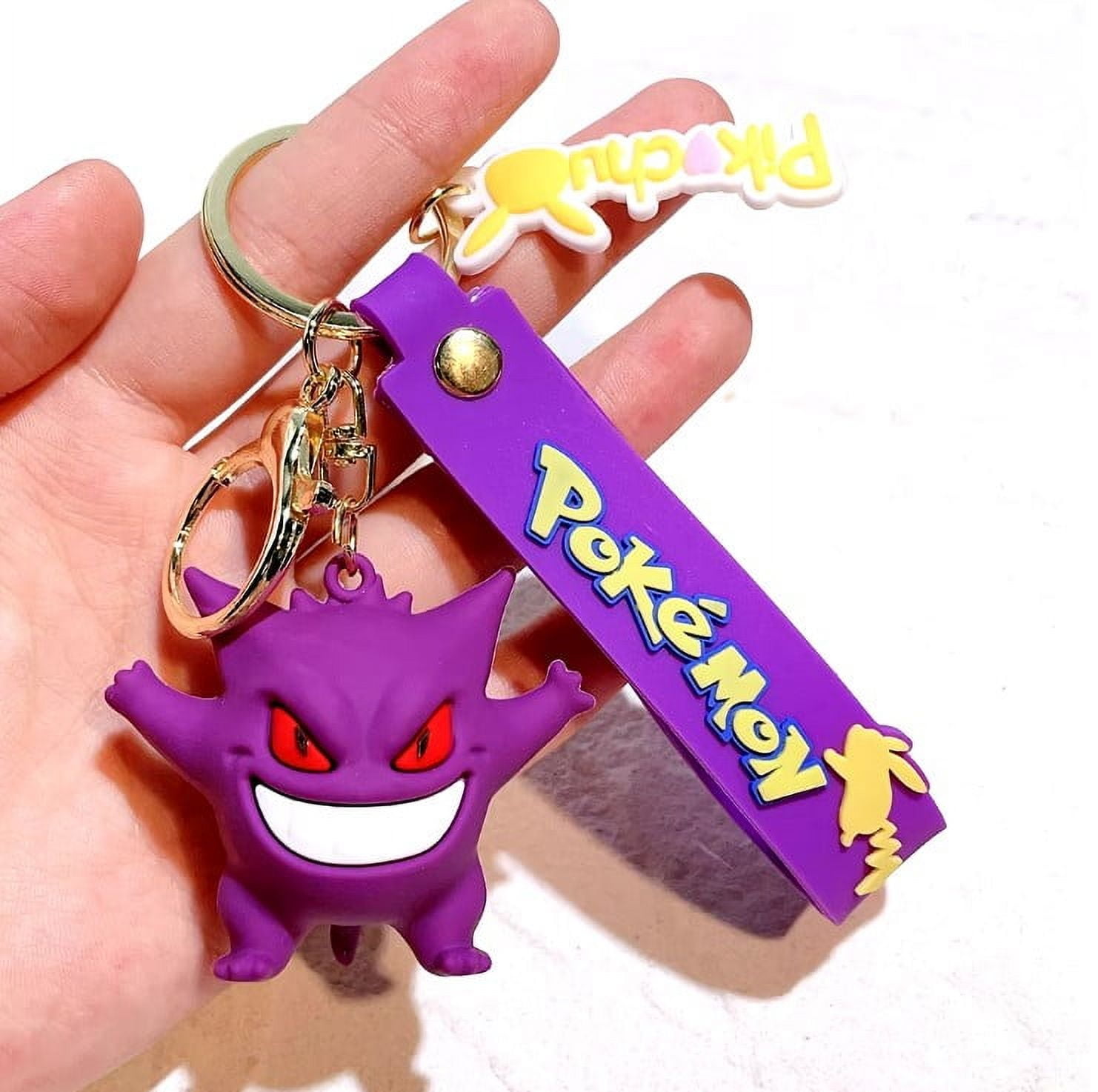 Gengar Figure 3D Keychain Keyring with clip and Lanyard Strap - Walmart.com