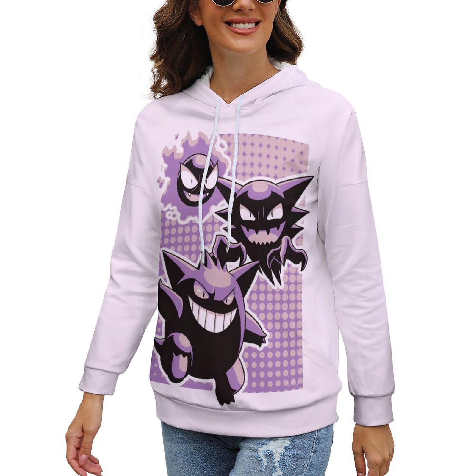 Gengar Hoodie Casual Pullover Long Sleeve Sweatshirt Comfortable ...