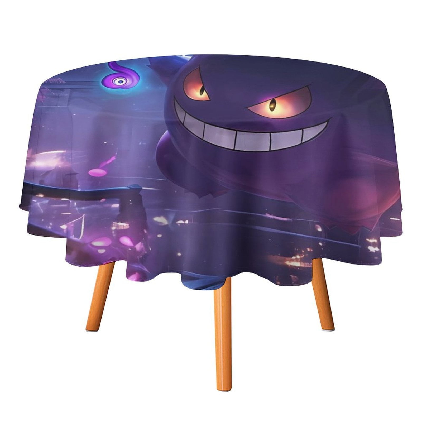 Gengar Round Tablecloth Washable Reusable Round Tablecloth Table Cover ...