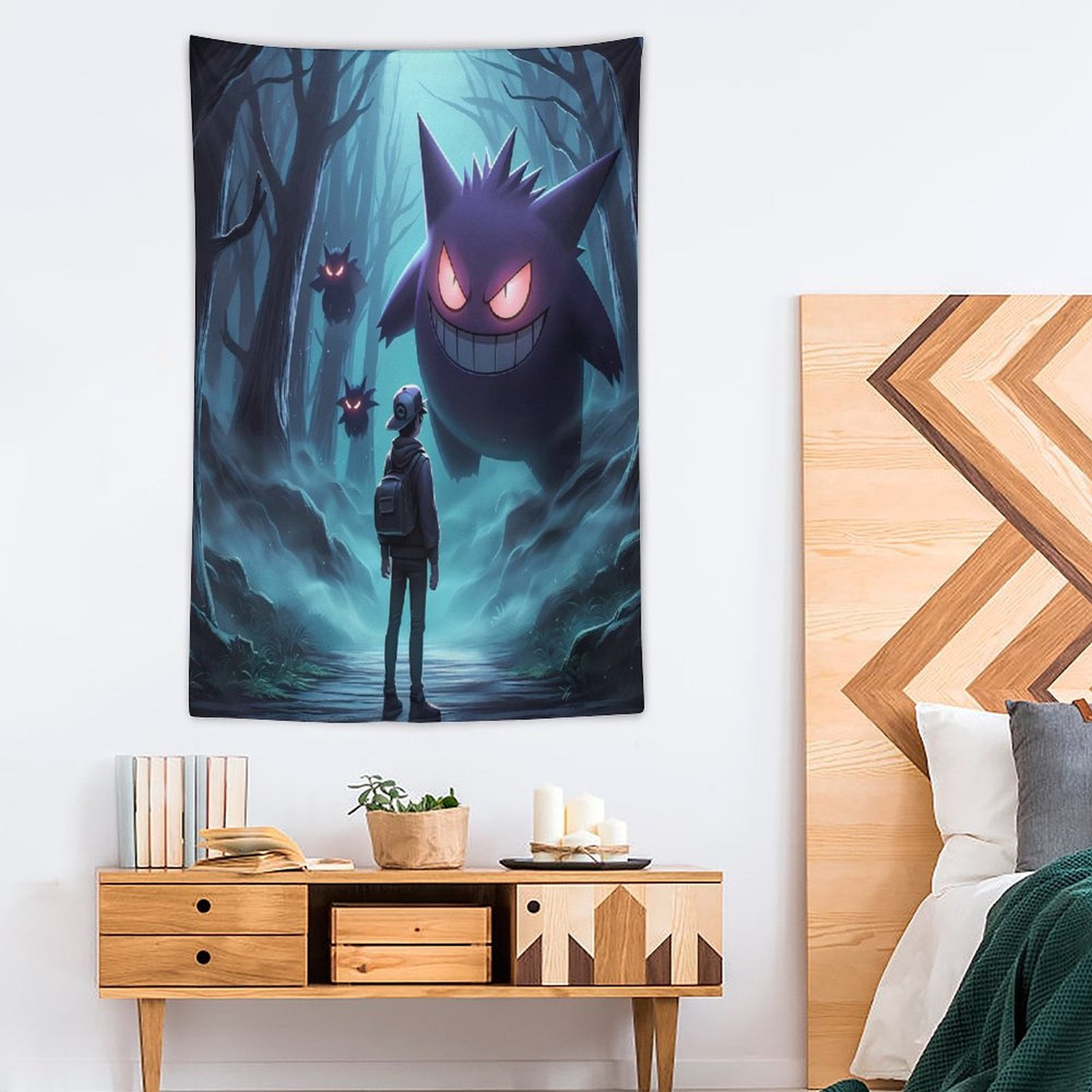 Gengar Tapestry Bedroom Indie Vertical Tapestry Wall Hanging for Living ...