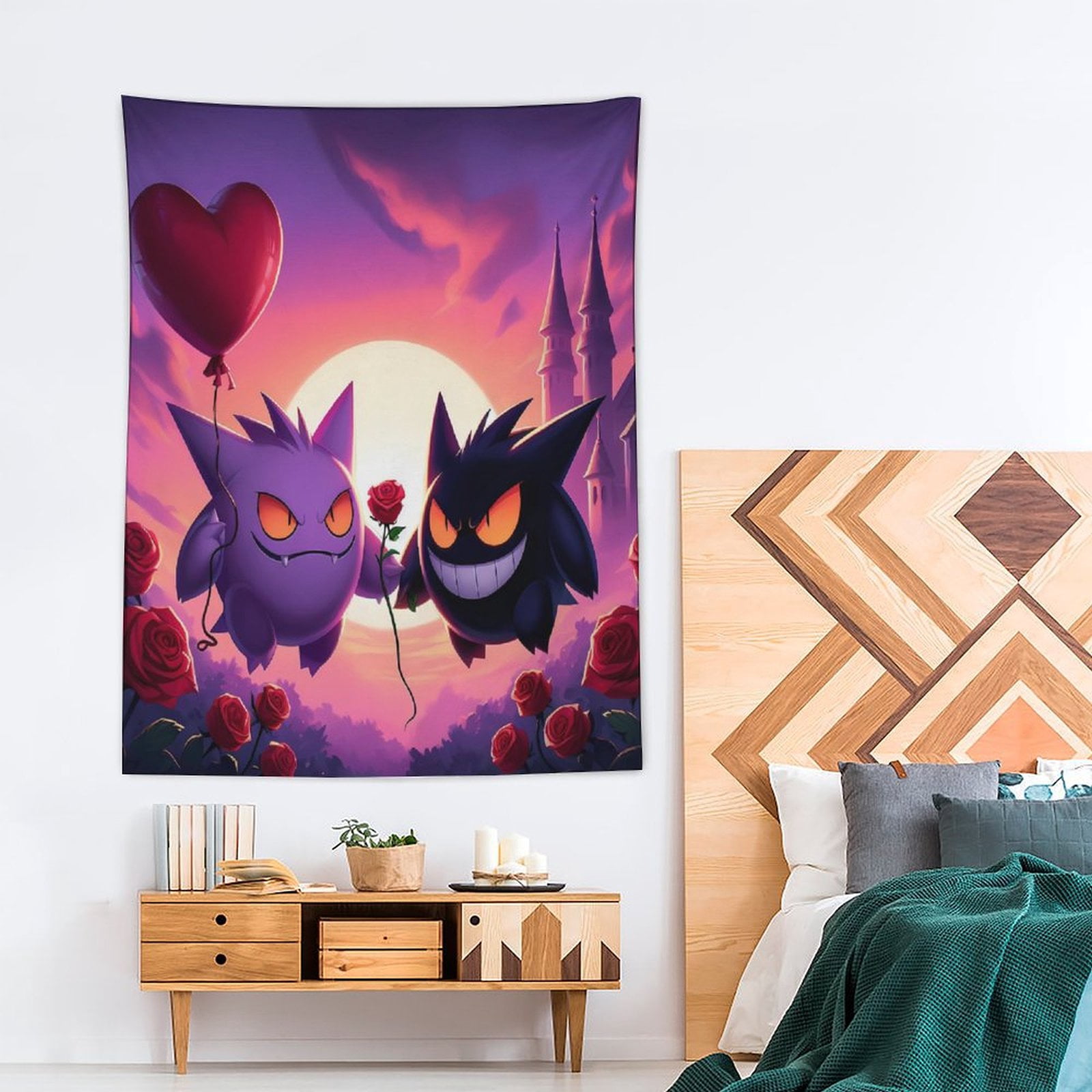 Gengar Tapestry Bedroom Indie Vertical Tapestry Wall Hanging for Living ...