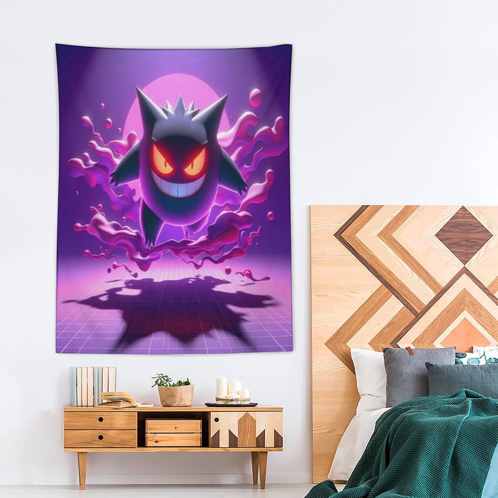 Gengar Tapestry Bedroom Indie Vertical Tapestry Wall Hanging for Living ...