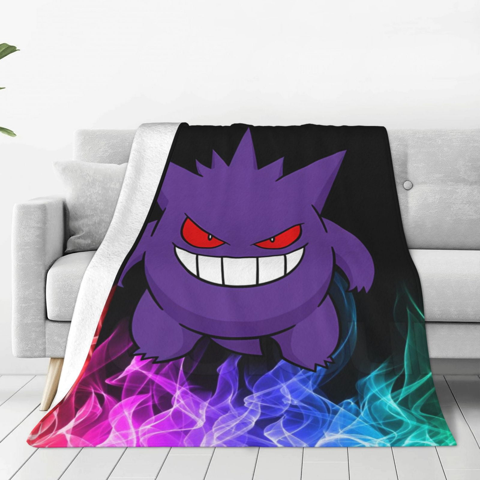 Gengar Throw Blanket Couch Bed Sofa Soft Lightweight Warm Cozy Flannel ...