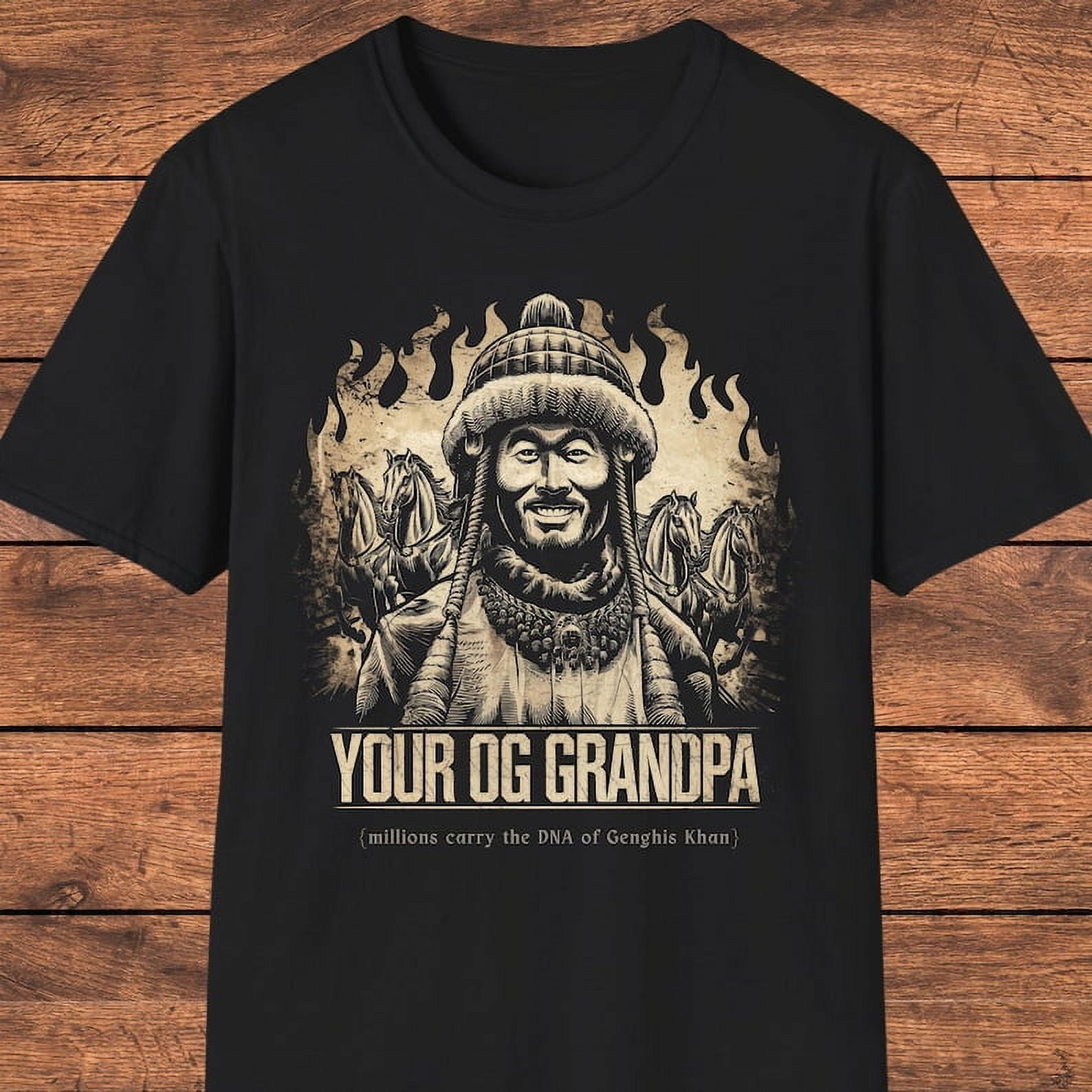 Genghis Khan OG Grandpa T-Shirt, Funny Ancestry Graphic Tee, History ...
