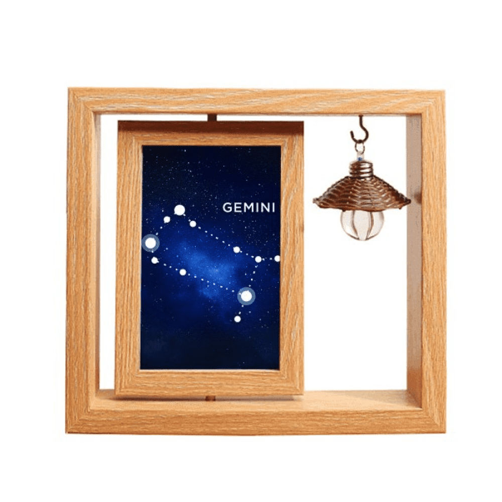 Geni Constellation Zodiac Sign Wooden Rotating Picture Photo Frame 4x6 - Walmart.com