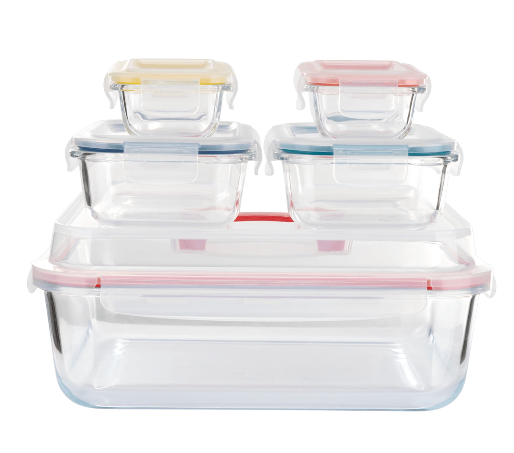 Genicook 10pc Rectangular Glass Set with Oven-Safe Baker & Carry Handle ...