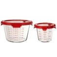 Genicook 2-Piece Borosilicate Glass Measuring Cup Set with Secure Snap ...