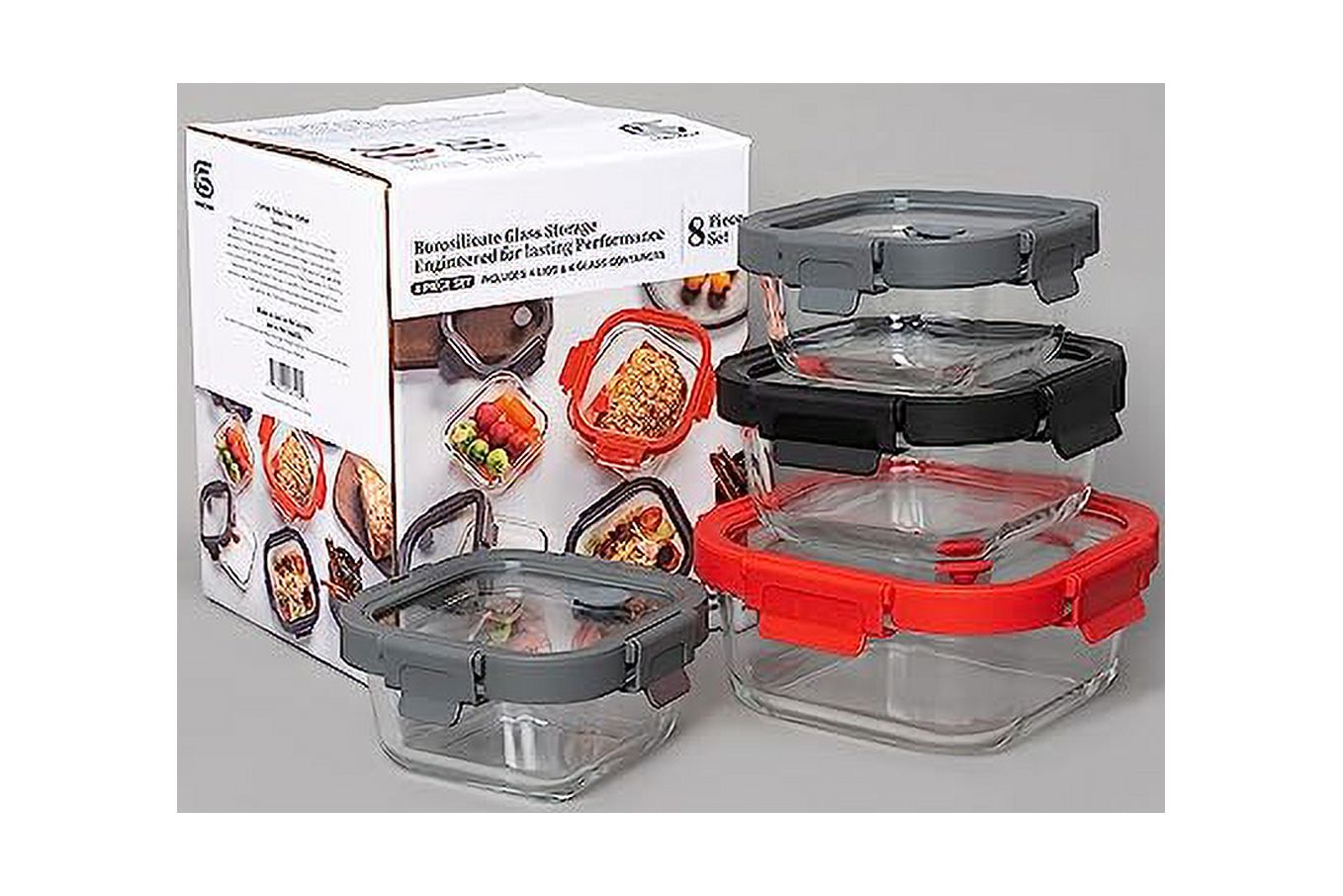 Ello Glass 3.4 Cup 27 Ounce Duraglass Food Storage Meal Prep Container ...