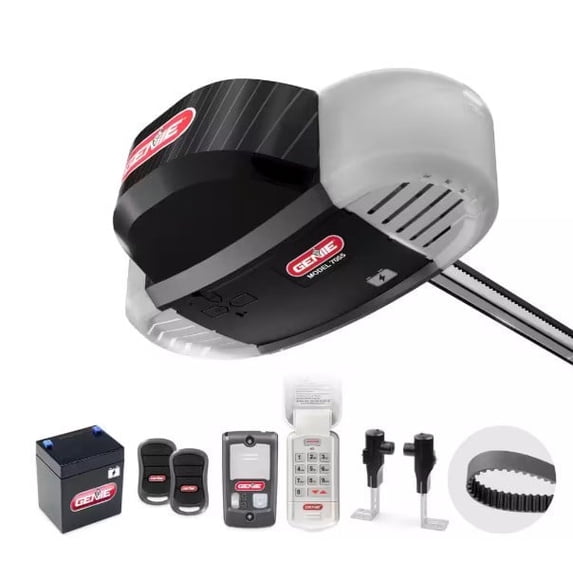Genie 1-1/4 HPc Ultra-Quiet Belt Drive Garage Door Opener with Battery ...