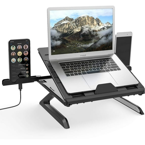 Genie Book Laptop Stand Riser - 9 Height/Angle Adjustable, Portable ...