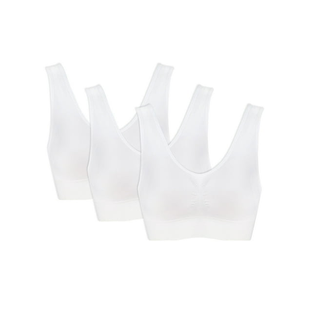 Genie Bra Pack de 3 - Comfort Sports Bras para Mujer sin Costuras ...