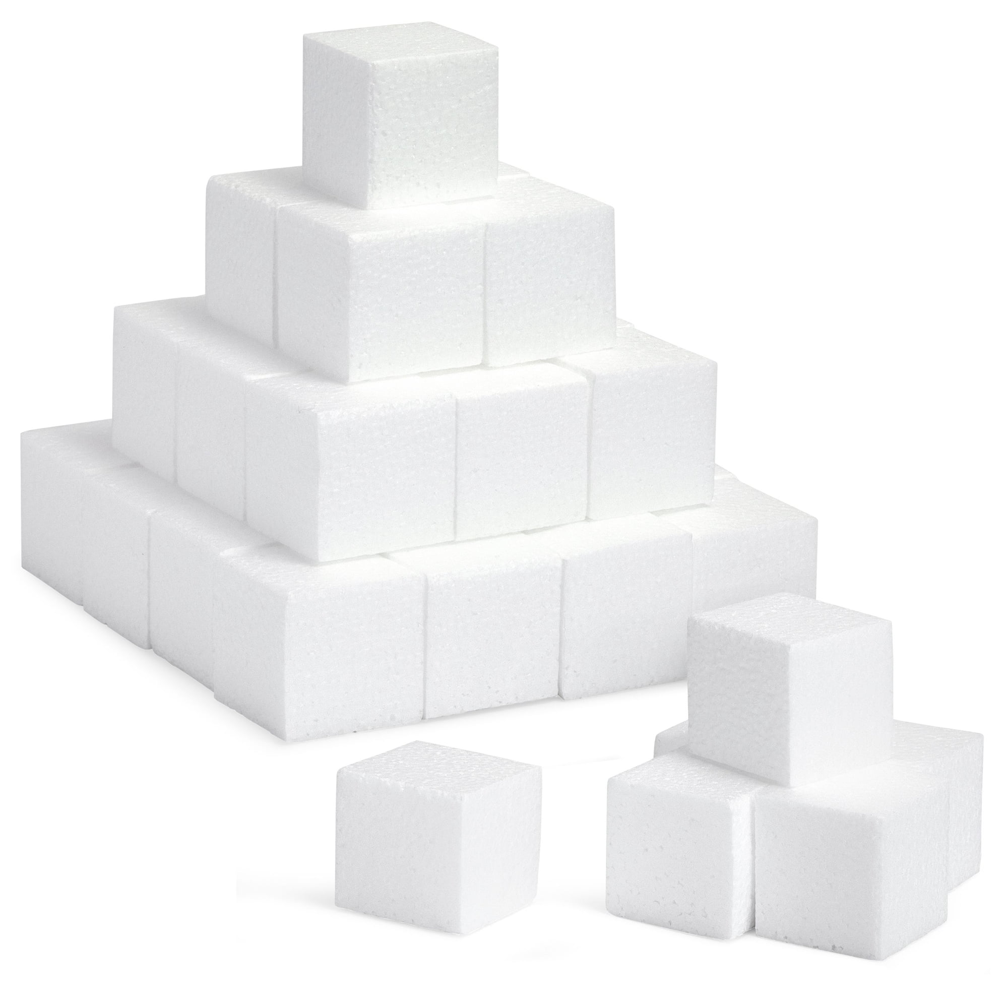 Walmart 36 Pack Styrofoam Cubes for Crafts, School Projects, Sculpture ...