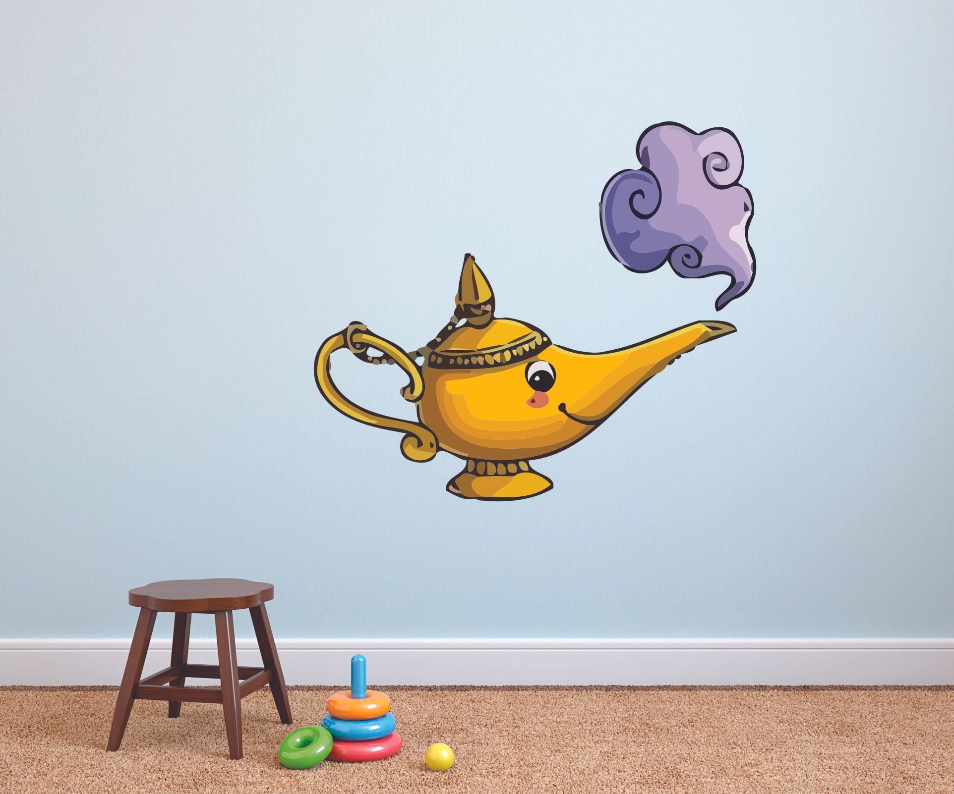 Genie Lamp Cartoon Character Wall Art Decal Vinyl Sticker Girls Boys ...