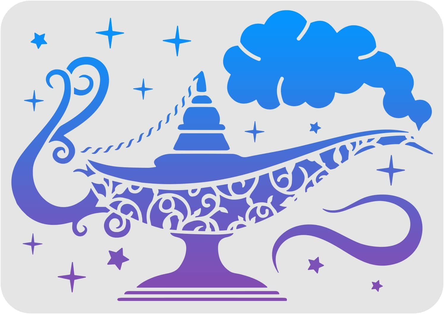 Genie Lamp Stencil for Painting Reusable Aladdin's Lamp Drawing Stencil ...