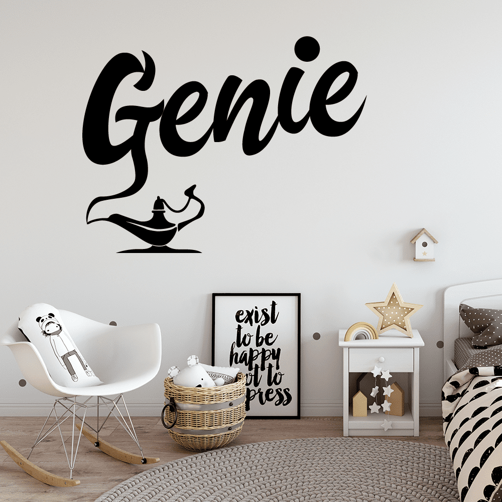 Genie Signage Genie's Lamp Aladdin Character Silhouette Disney Vinyl ...