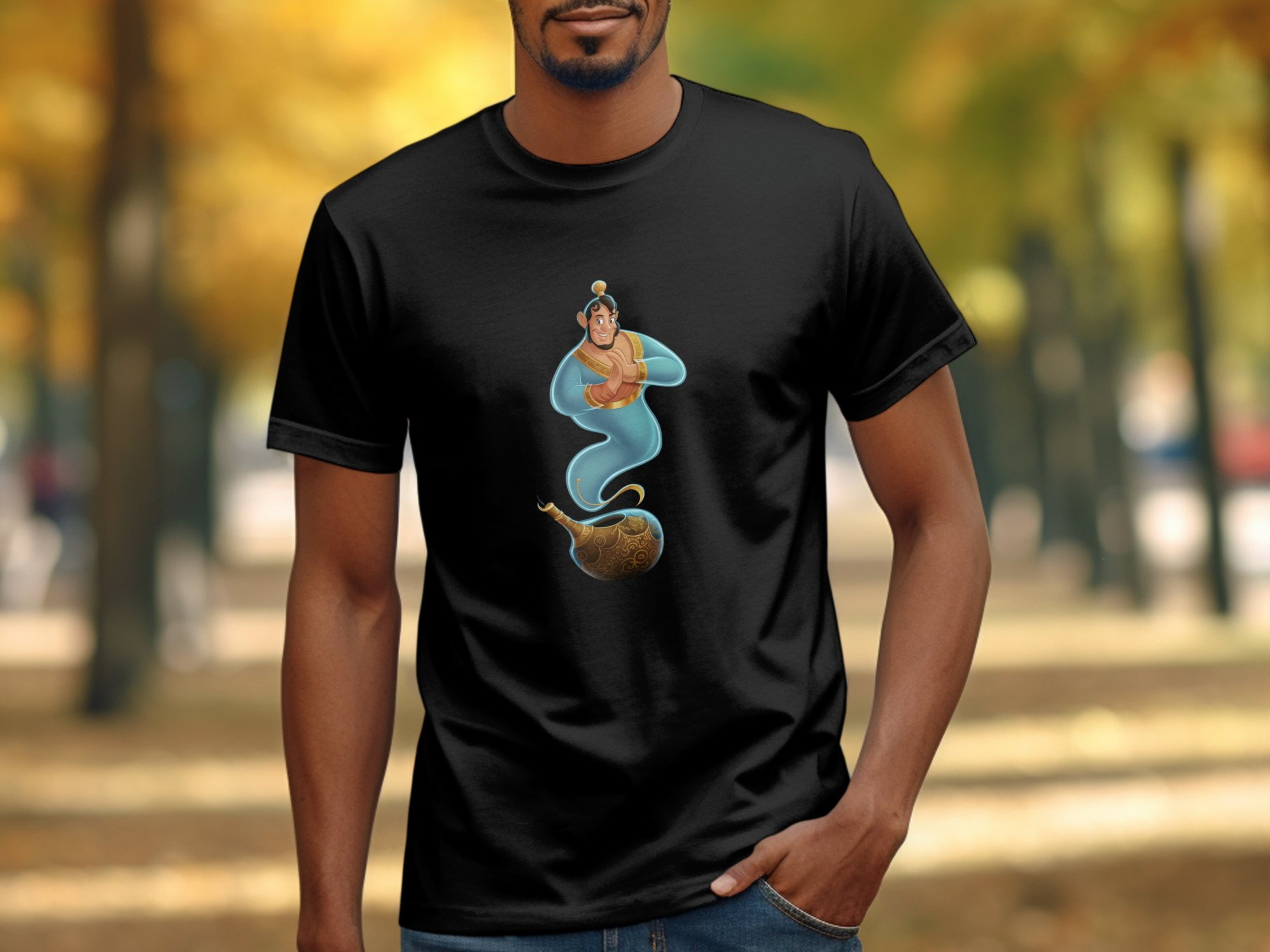 Genie T-Shirt, Fun Genie Graphic Tee, Unique Genie Design, Magic Lamp ...