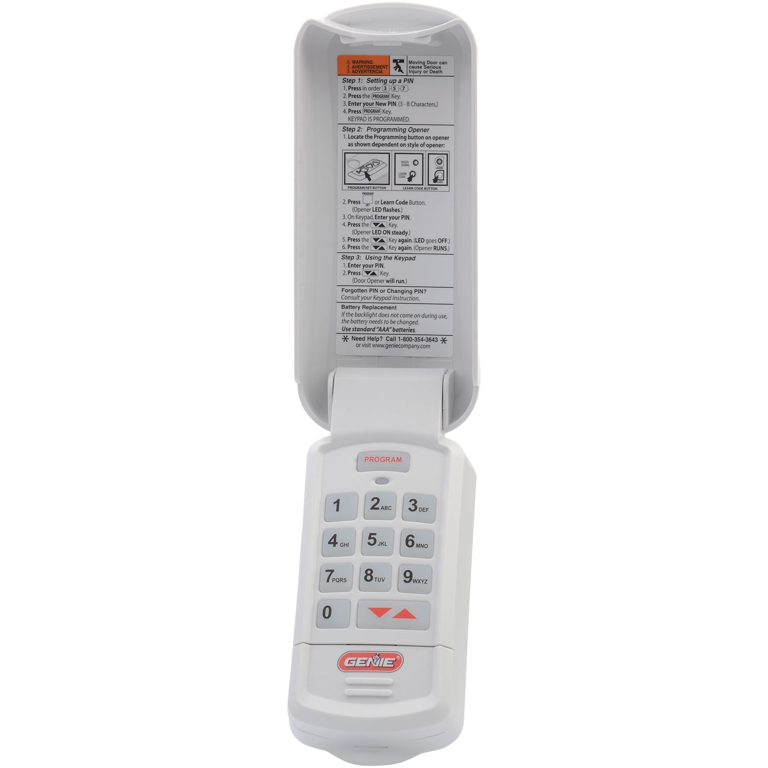 Genie, Wireless Garage Door Opener Keypad, GK-R, Easy Installation ...