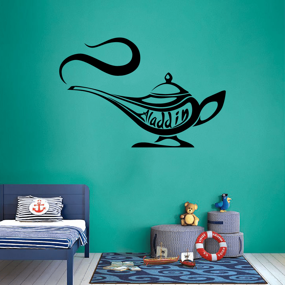 Genie's Lamp Signage Aladdin Disney Movie Character Silhouette Vinyl ...