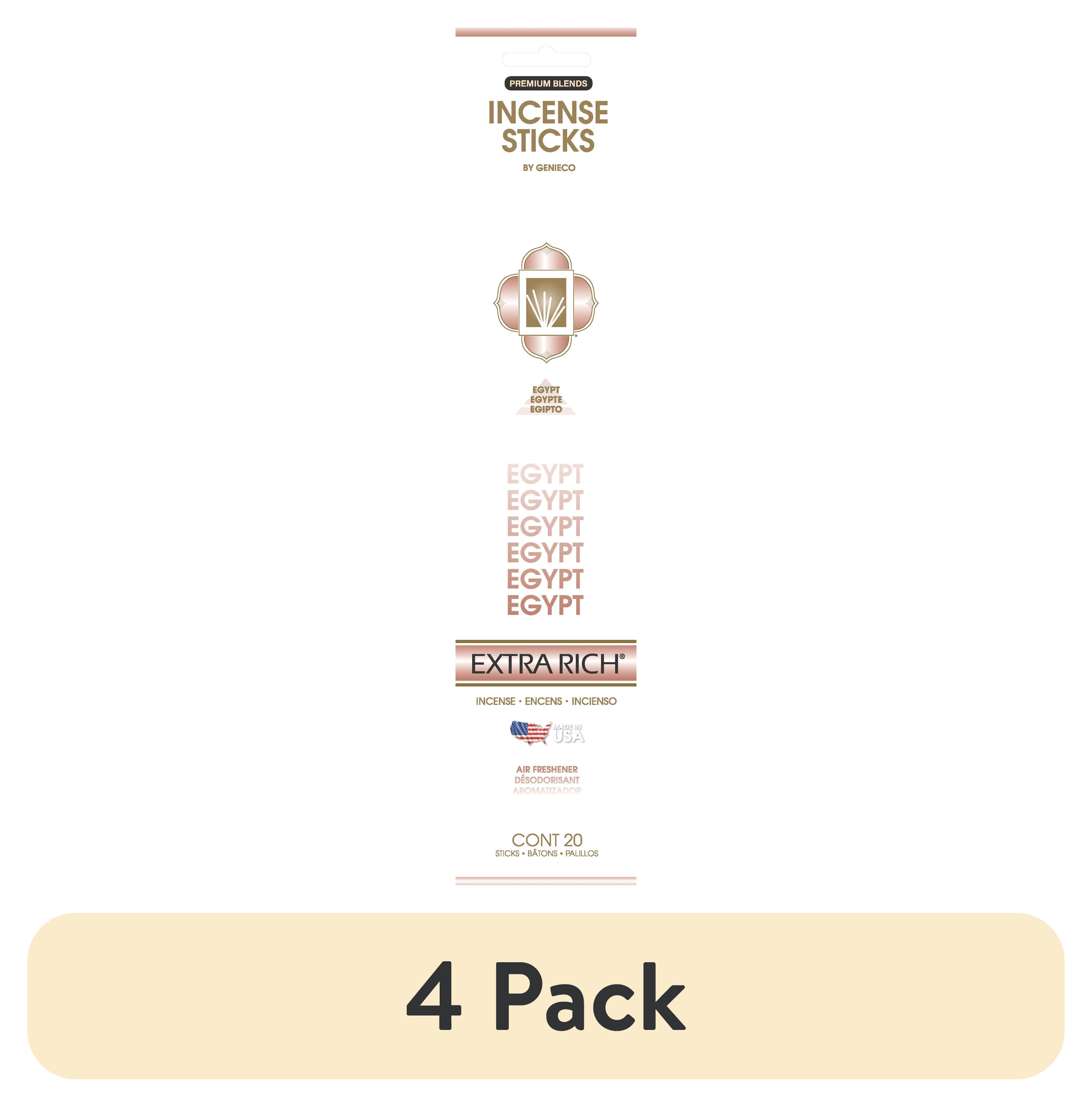 (4 pack) Genieco 20 Count Blended Extra Rich Incense Stick: White Egypt ...