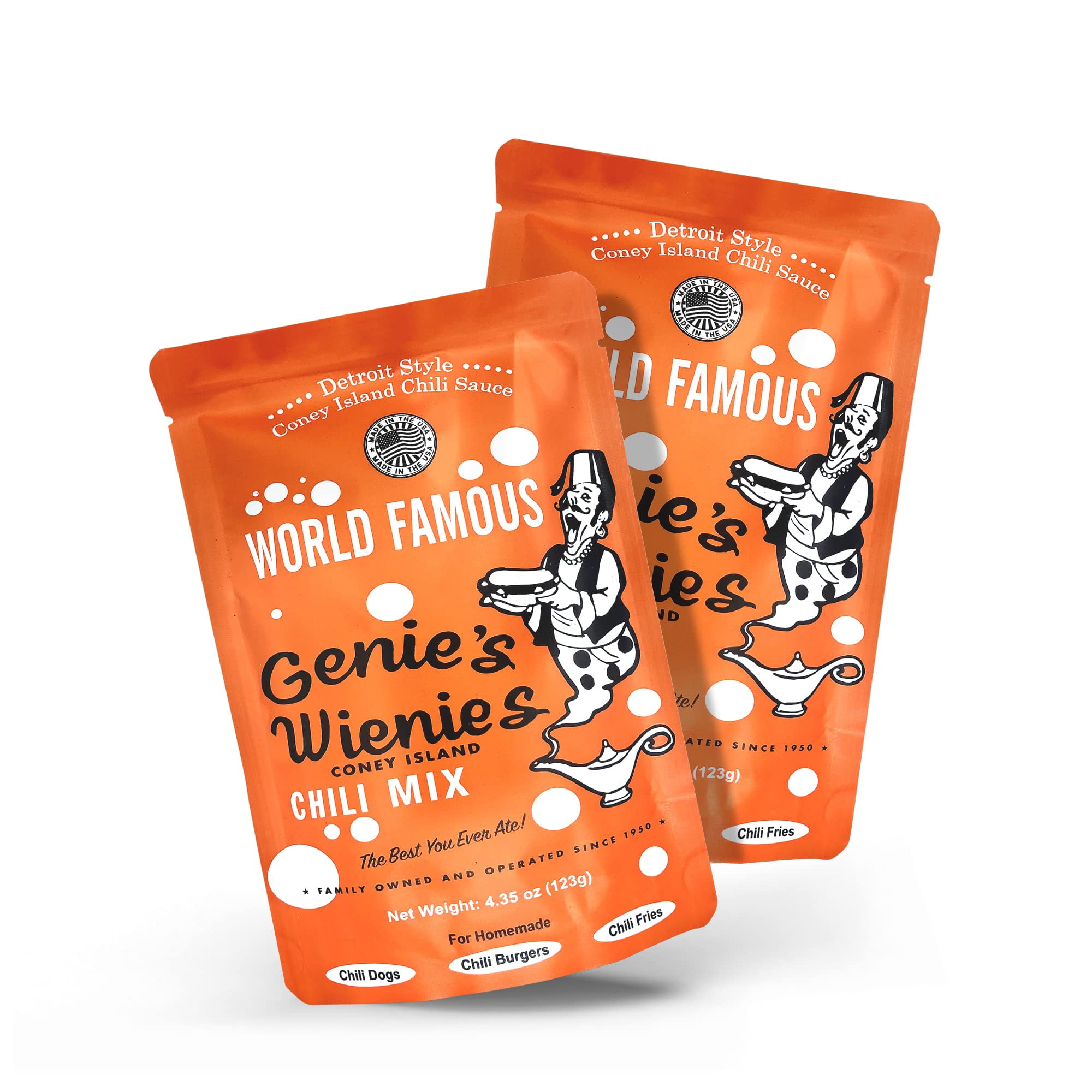 Genies Wienies Detroit Style RE32Coney Island Chili Seasoning Mix Chili ...