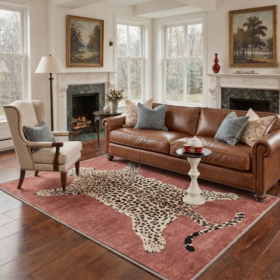 Genimo 5'x7' Area Rug for Living Room, Animal Washable Rug with Non ...