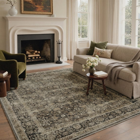 Genimo 5'x7' Area Rug for Living Room, Persian Washable Rug with Non ...