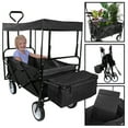 Geniqua Foldable Utility Wagon Cart with Push Handle, Collapsible Cargo ...