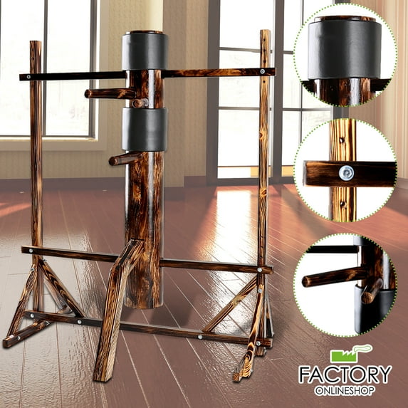 Geniqua Dark Wooden 2 Pads Wood Wing Chun Adjustable Frame Target ...