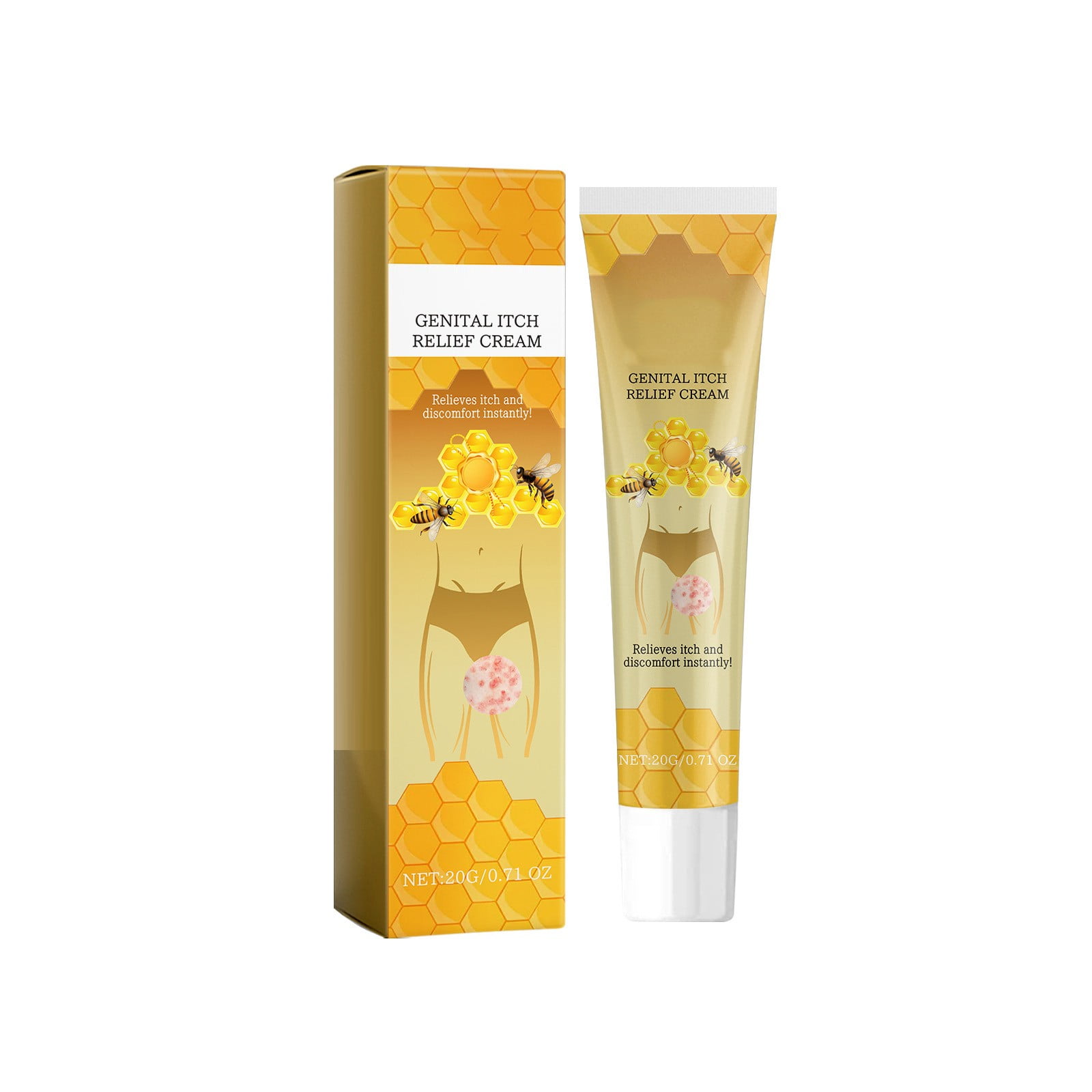 Genital Itch Relief Cream with Natural Herbal Extracts, Soothing Anti ...