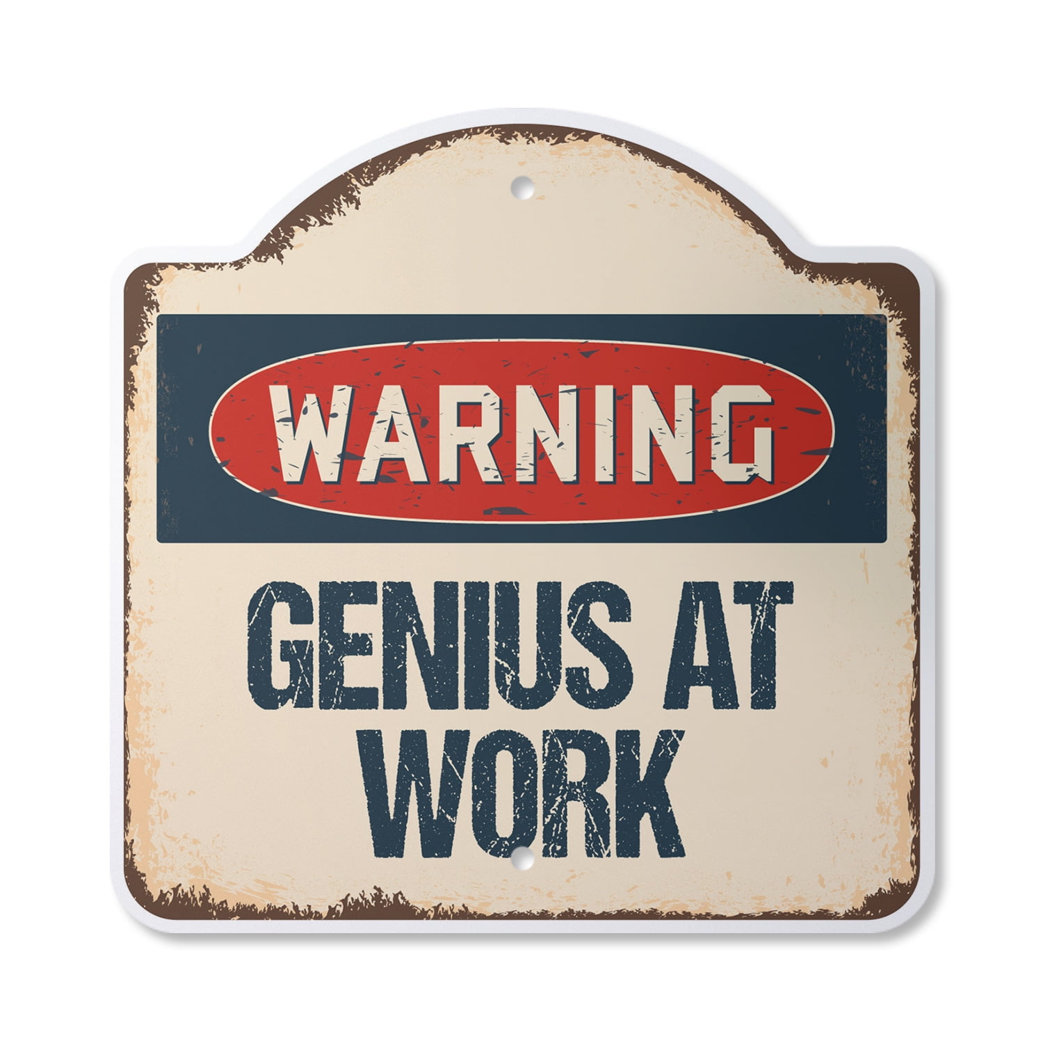 Genius At Work 14" X 14" Sign | Indoor/Outdoor Plastic | SignMission ...