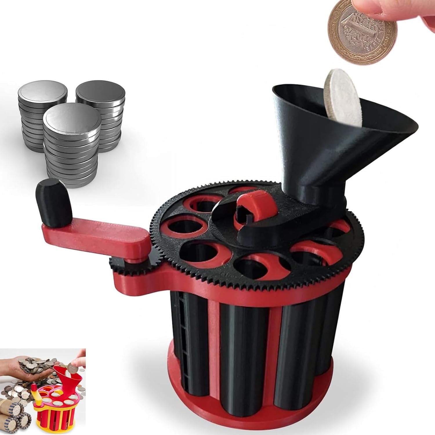 Genius Coin Classifier, Hand-cranked Coin Sorter, 3D Printed Coin ...