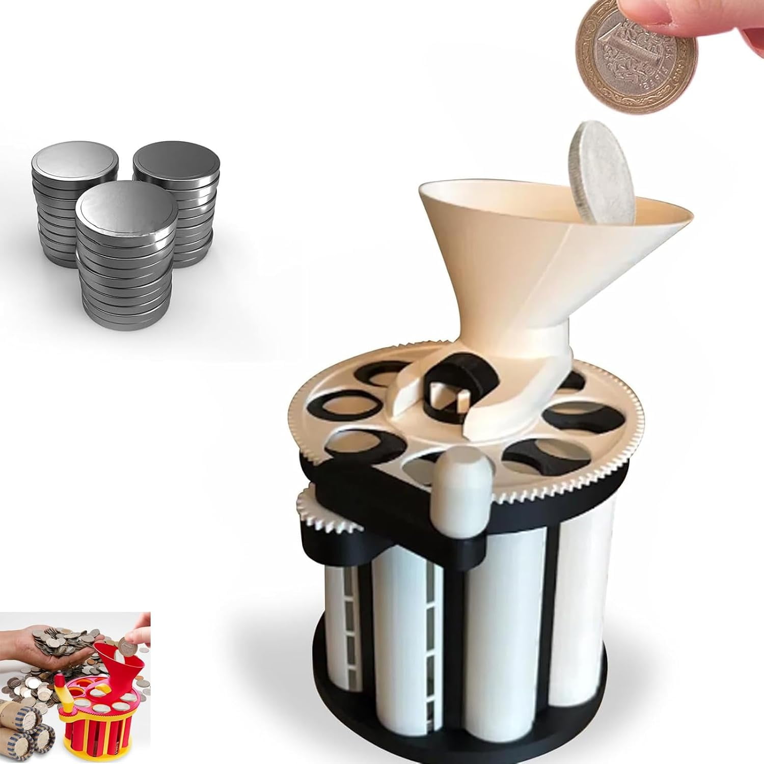 Genius Coin Classifier, Hand-cranked Coin Sorter, 3D Printed Coin ...