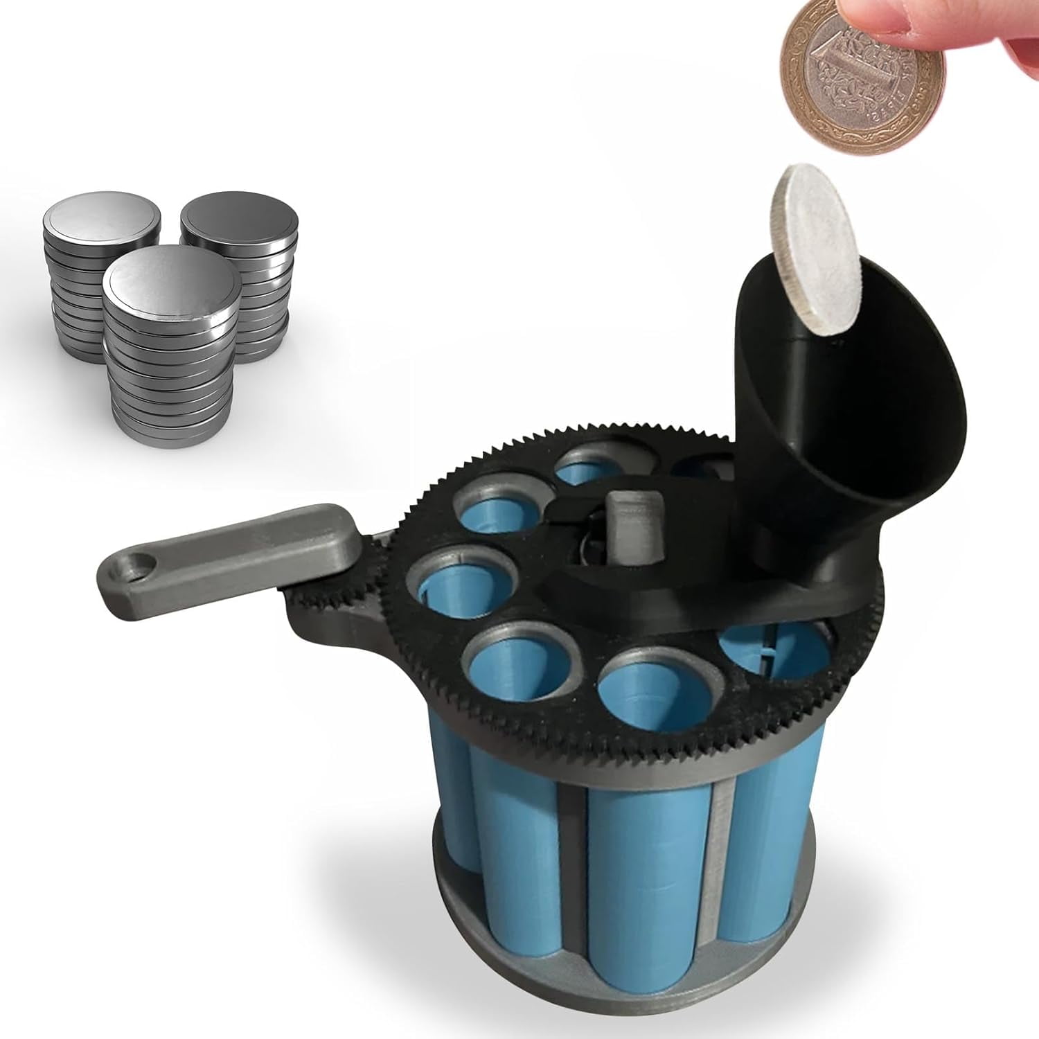Genius Coin Classifier - Hand-cranked Coin Sorter, 3D Printed Coin ...